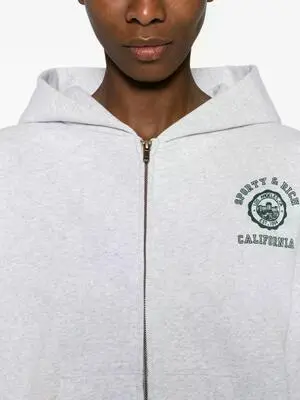 SPORTY & RICH California Emblem Zip-up Hoodie - Grey