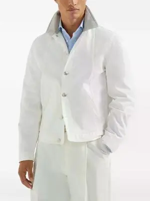Brunello Cucinelli Button-up Denim Jacket - White
