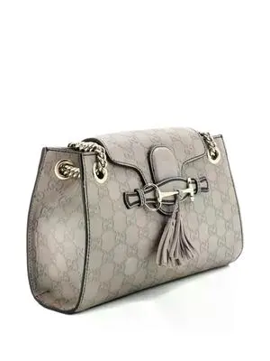 Gucci Emily Chain Flap Ssima Leather Small Shoulder Bag - Grey
