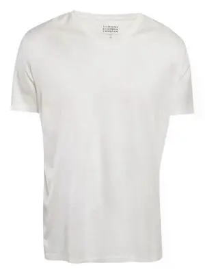 Maison Martin Margiela V-neck Cotton T-shirt - White