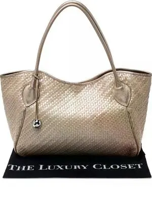Furla Woven Leather Tote Bag