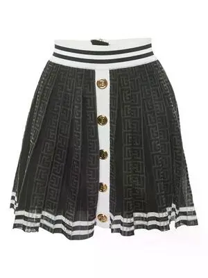 Balmain Monogram Pleated Skirt