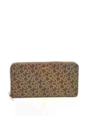 Dkny Logo-pattern Wallet - Brown