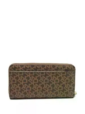Dkny Logo-pattern Wallet - Brown