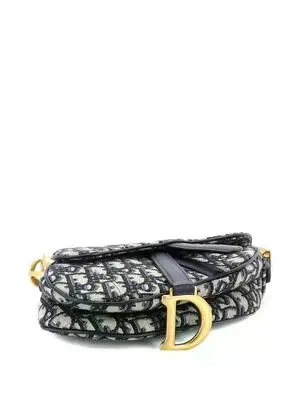 Dior Saddle Oblique Canvas Mini Shoulder Bag - Blue