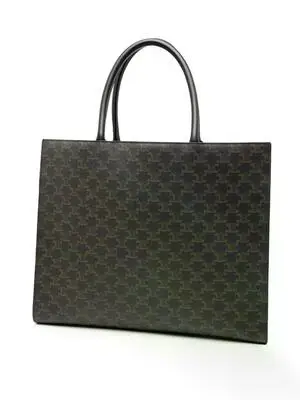 Celine 2021 Medium Triomphe Coated Canvas Cabas Horizontal Tote Bag