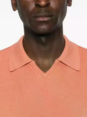 Brunello Cucinelli V-neck Ribbed T-shirt - Orange