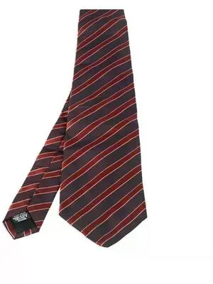 BOSS Striped Silk Neck Tie - Brown