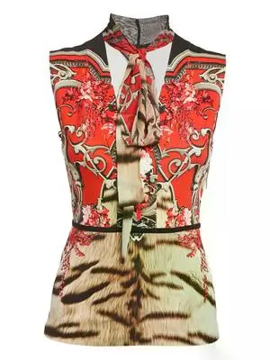 Roberto Cavalli Tie Neck Tops