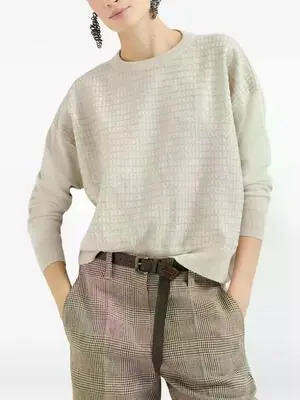 Brunello Cucinelli Check-pattern Sweater - Neutrals