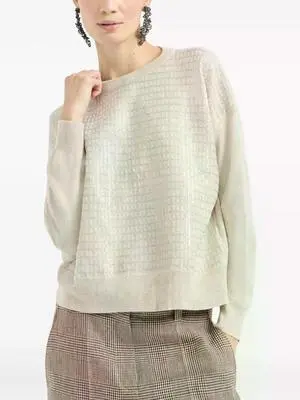 Brunello Cucinelli Check-pattern Sweater - Neutrals