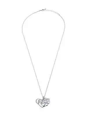 AIGNER Crystal Heart Pendant Necklace - Silver