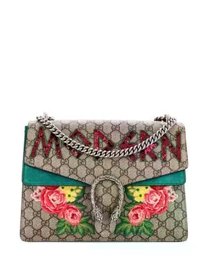 Gucci Dionysus Embellished Gg Coated Canvas Shoulder Bag - Brown