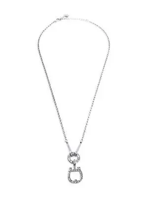 AIGNER Crystal-embellished Horseshoe Pendant Necklace - Silver
