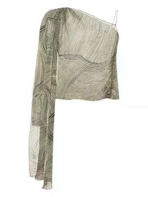 Max Mara Printed One-shoulder Top
