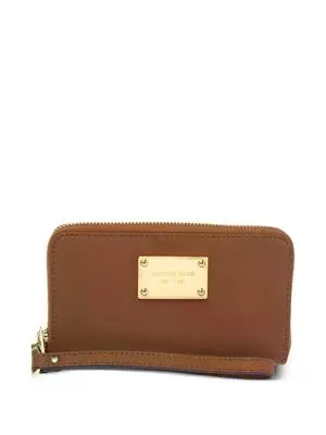 Michael Kors Logo-plaque Zip-around Wallet - Brown