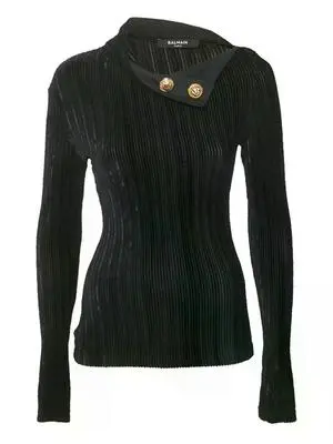 Balmain Pleated Textured Top