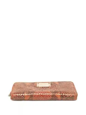 Michael Kors 2000s Snakeskin-embossed Zip Wallet