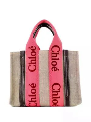 Chloé Woody Canvas Small Tote Bag - Pink