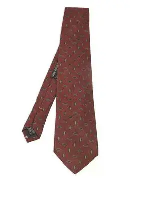 Ermenegildo Zegna 1990s Patterned Neck Tie - Brown