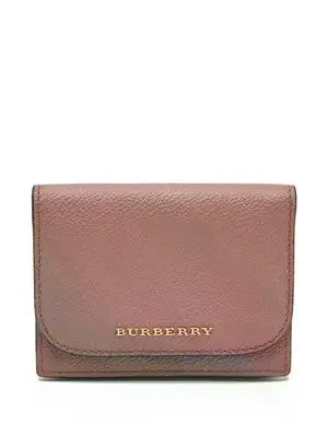 Burberry Logo-lettering Leather Wallet - Pink