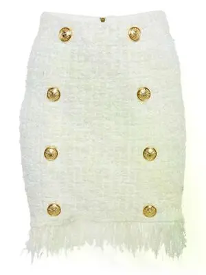 Balmain Tweed Skirt - White