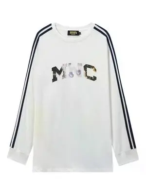 MINI CREAM Long-sleeve Stripe T-shirt - White