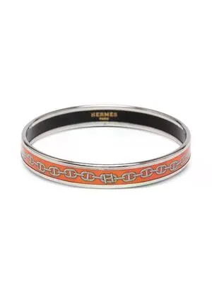Hermès 20th Century Chaine D Ancre Enamel Bangle 62 - Orange