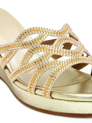 NICOLI 70mm Tina Embellished Wedge Sandals