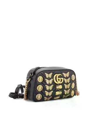 Gucci Gg Marmont Embellished Shoulder Bag - Black