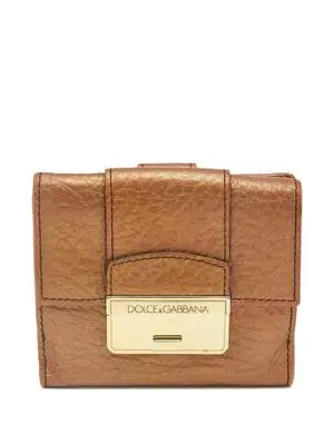 Dolce & Gabbana Metallic-trimmed Flap Wallet - Brown