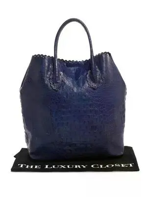 Furla Croc Embossed Leather Tote