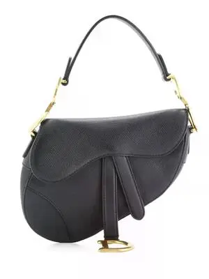 Dior Saddle Handbag Leather Mini Shoulder Bag - Black