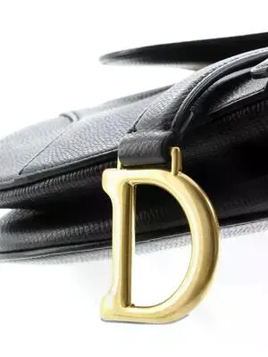 Dior Saddle Handbag Leather Mini Shoulder Bag - Black