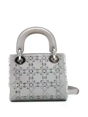 Dior Lady Crystal Embellished Mini Satchel - Grey