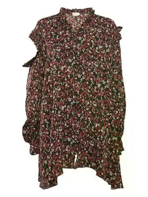 Magda Butrym Floral-print Cold-shoulder Dress