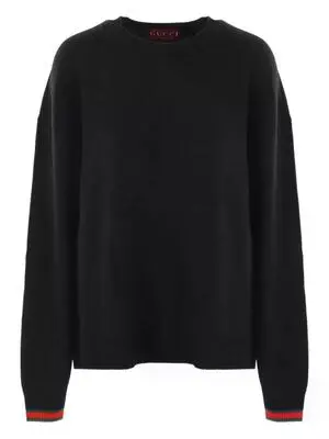 Gucci Web Trim Fine Knit Sweatshirt