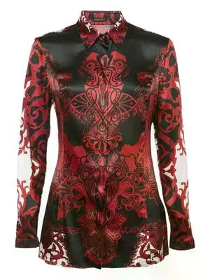 Versace Paisley-print Satin Shirt