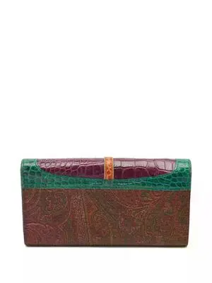 Etro 1990s Paisley Crocodile-embossed Wallet