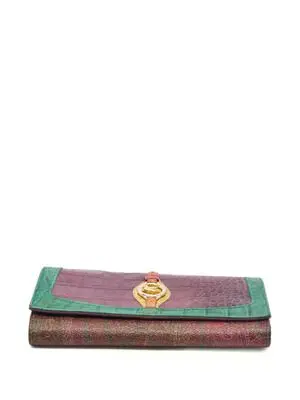 Etro 1990s Paisley Crocodile-embossed Wallet