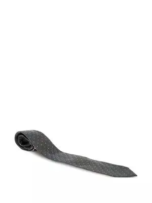 Giorgio Armani Diagonal-stripe Dot Tie - Grey