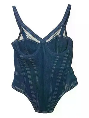 Burberry Denim Mesh Bustier Top