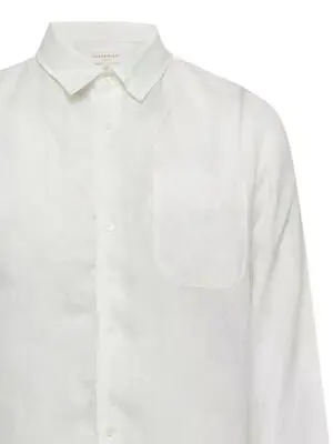 Derek Rose Linen Button-front Shirt - White