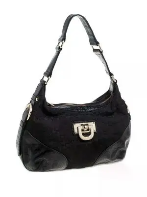 Dkny Monogram Canvas Leather Shoulder Bag