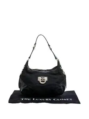 Dkny Monogram Canvas Leather Shoulder Bag