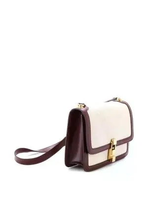Saint Laurent Carre Satchel Canvas With Leather Medium Shoulder Bag