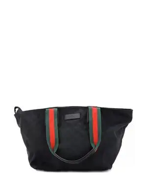 Gucci Web Zip Gg Canvas Large Tote Bag