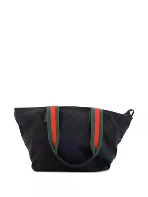 Gucci Web Zip Gg Canvas Large Tote Bag