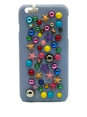 Dolce & Gabbana Embellished Leather Iphone 6 Plus Case - Blue