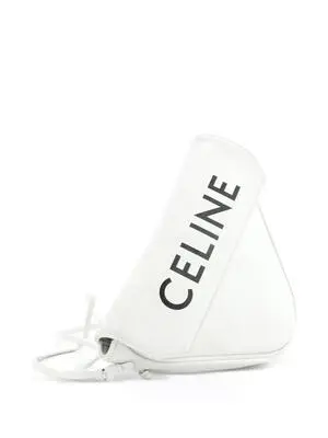 Celine Triangle Leather Small Crossbody Bag - White